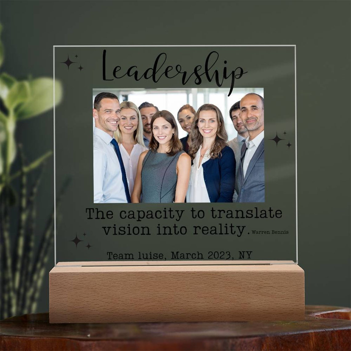 Personalized Leadership Truly Great Leader Plaque With Wooden Base ...