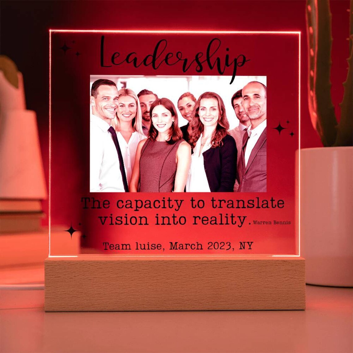 Personalized Leadership Truly Great Leader Plaque With Wooden Base ...