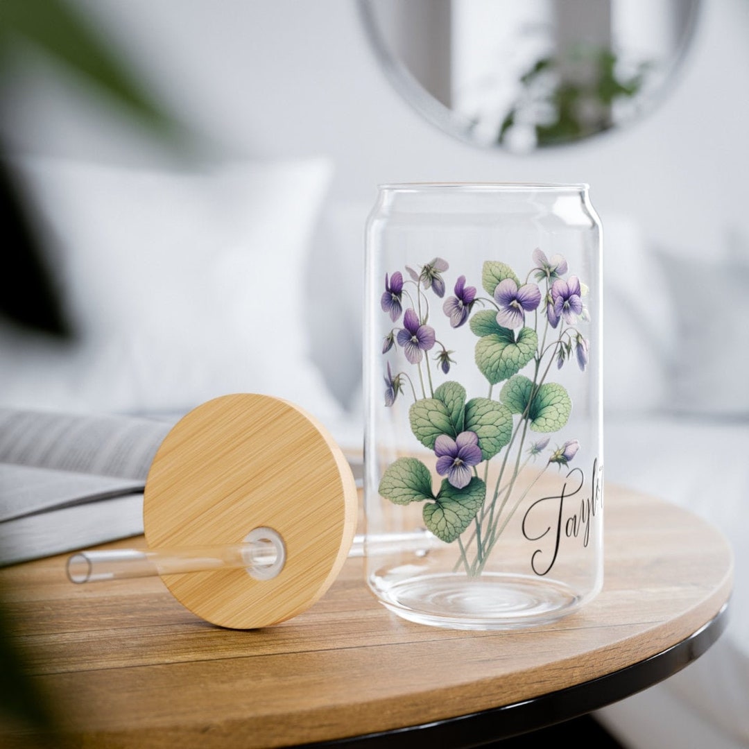 Personalized Birth Flower Coffee Cup With Name , Colorful Birth Flower ...