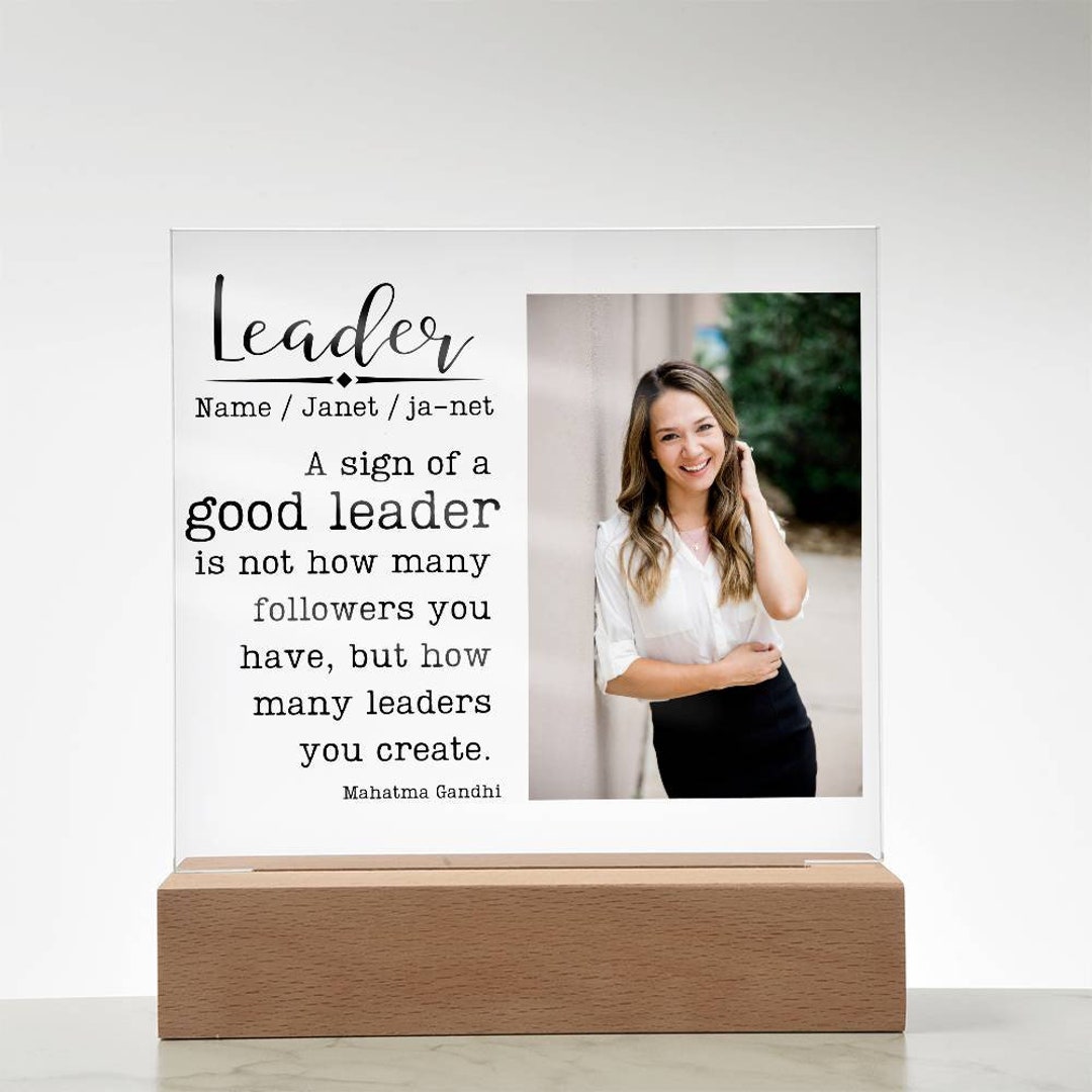 Personalized Leader Truly Great Leader Plaque With Wooden/led, Mentor ...