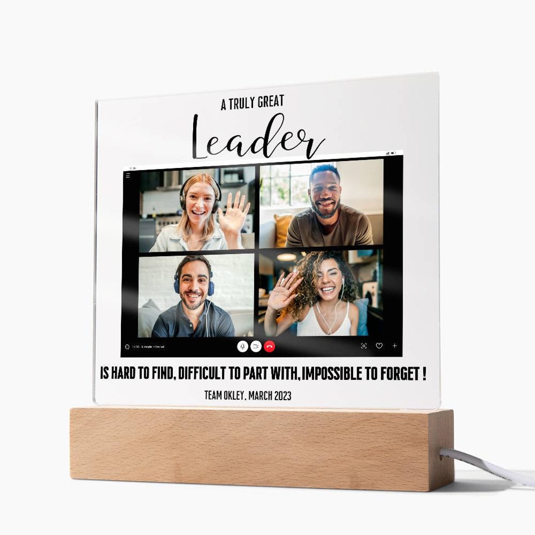 Personalized Leader Plaque With Wooden Base, Retirement Boss Coworker ...