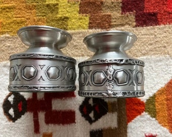 Set of Two Pewter Candle Holders - Etsy