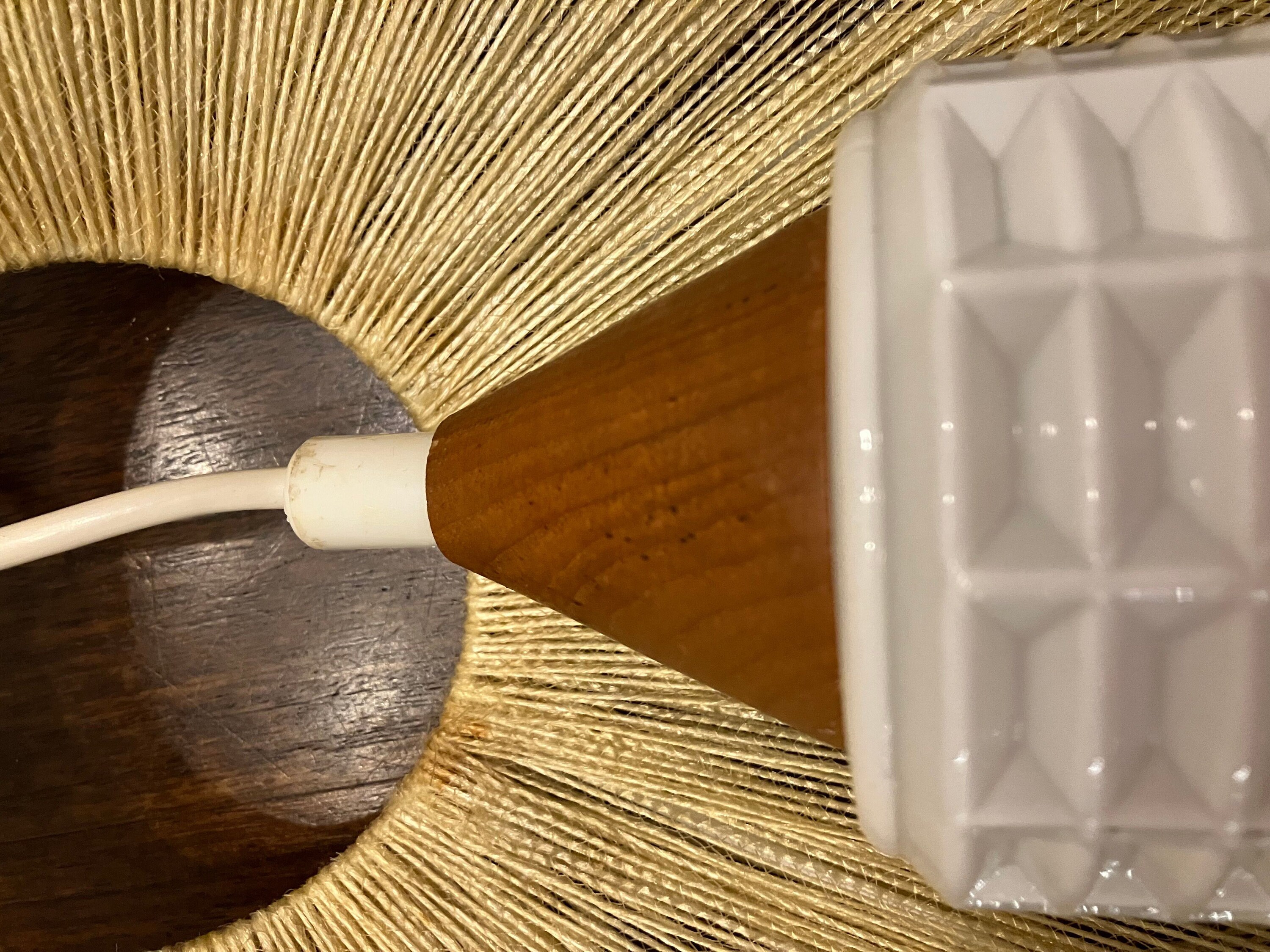 Mid-century Sisal and Teak Pendant Lamp. Vintage 1960s. - Etsy