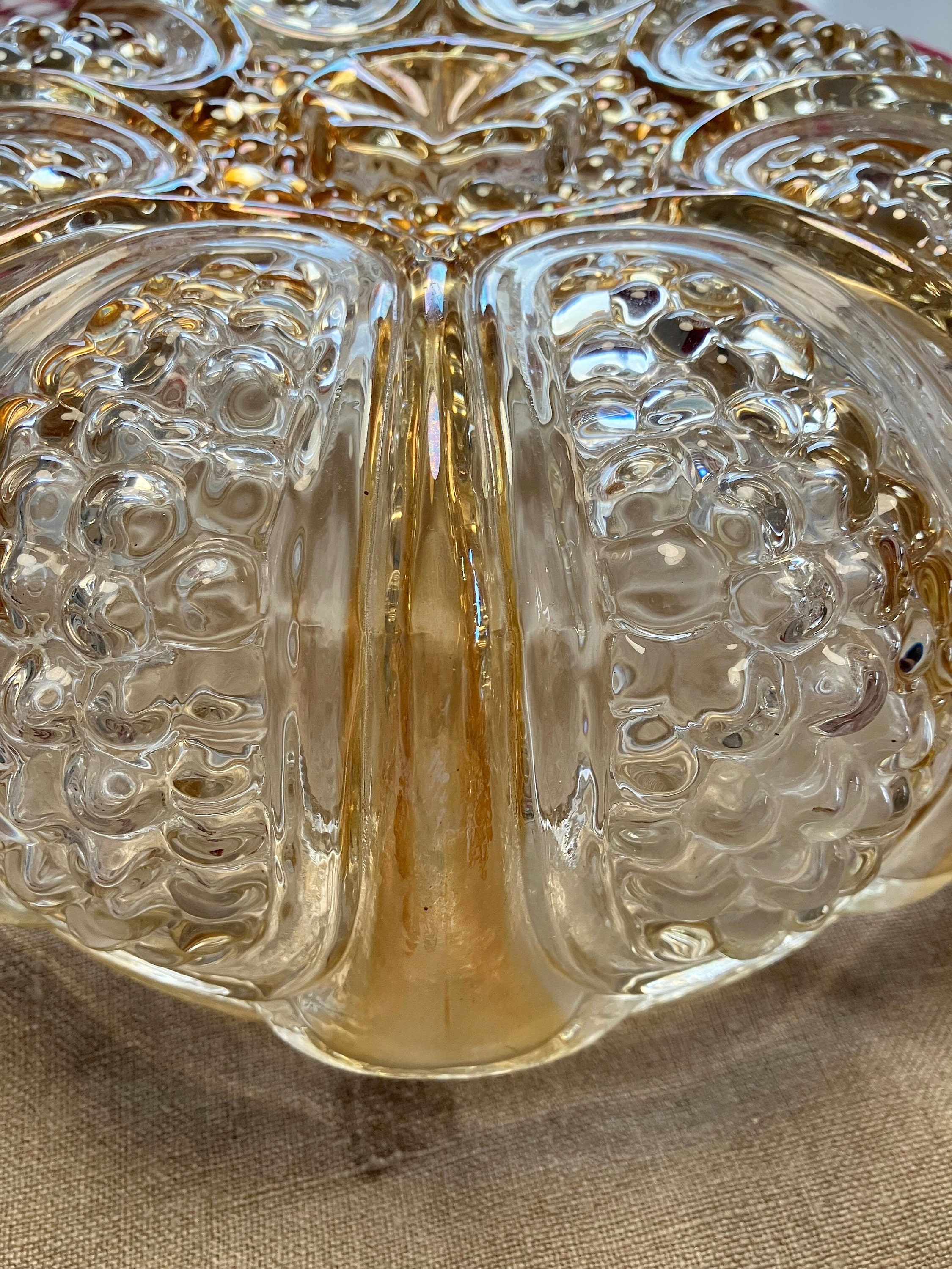 Amber and Clear Bubble Glass Ceiling Lamp by Helena Tynell. Vintage 1960s. - Etsy