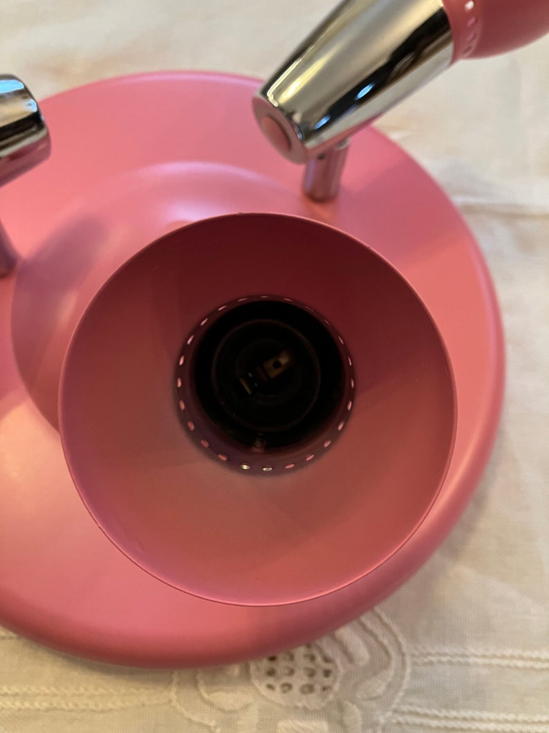 Barbie-pink Metal Plafon Ceiling Lamp Wit 3 Bulbs. Scandinavian Vintage ...
