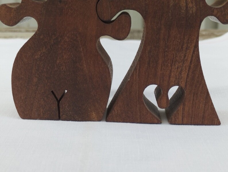 Two Fanny Handmade Brow Wooden Candle Holders. Swedish Vintage 1980s ...