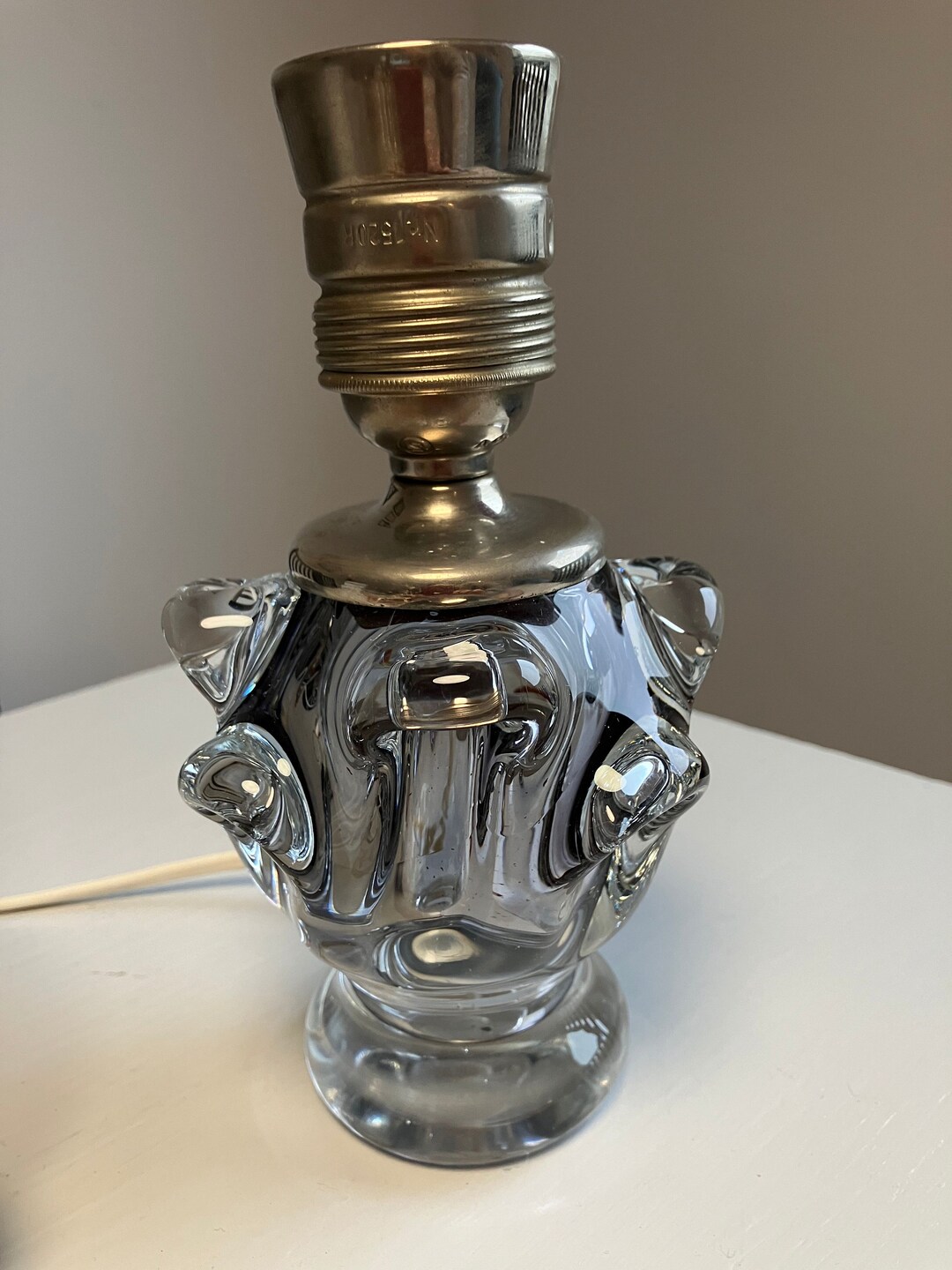 Mid-century Navy Blue Glass Table Lamp Designed by Börne Augustsson ...