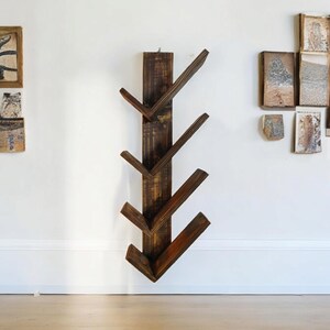 RUSTIC TREE BOOKSHELF for Book Storage, Desktop and Living Room Display ...