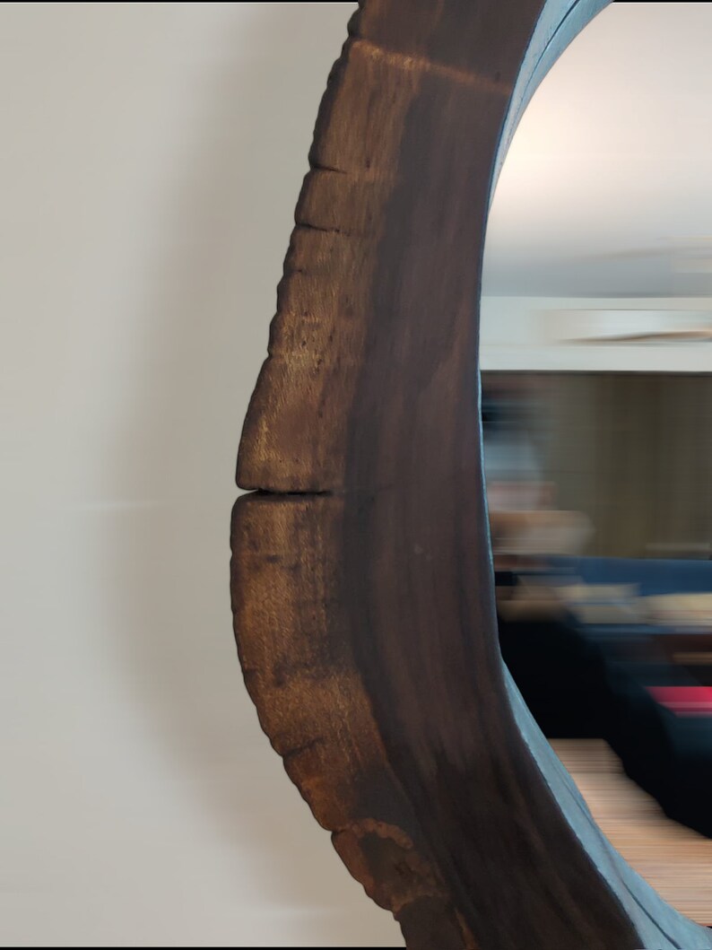 WOODEN WALL HANGING Mirror With Live Edges,handcrafted Irregular Mirror ...