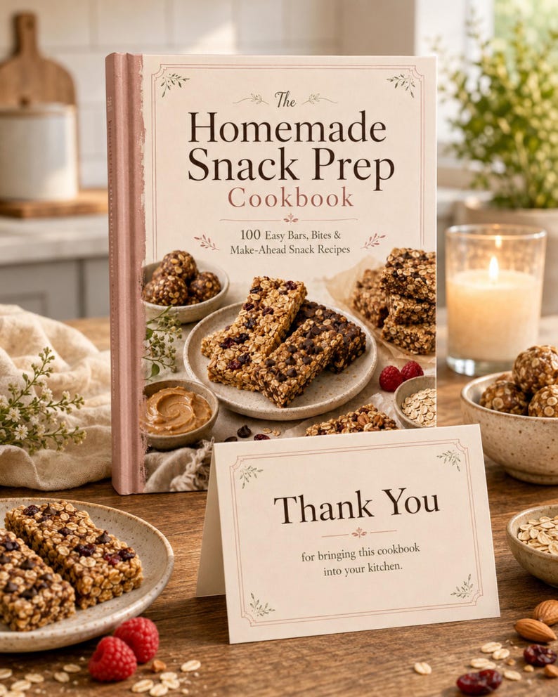 Homemade Snack Prep Cookbook, Make Ahead Snack Recipes, Bars Bites Oat ...