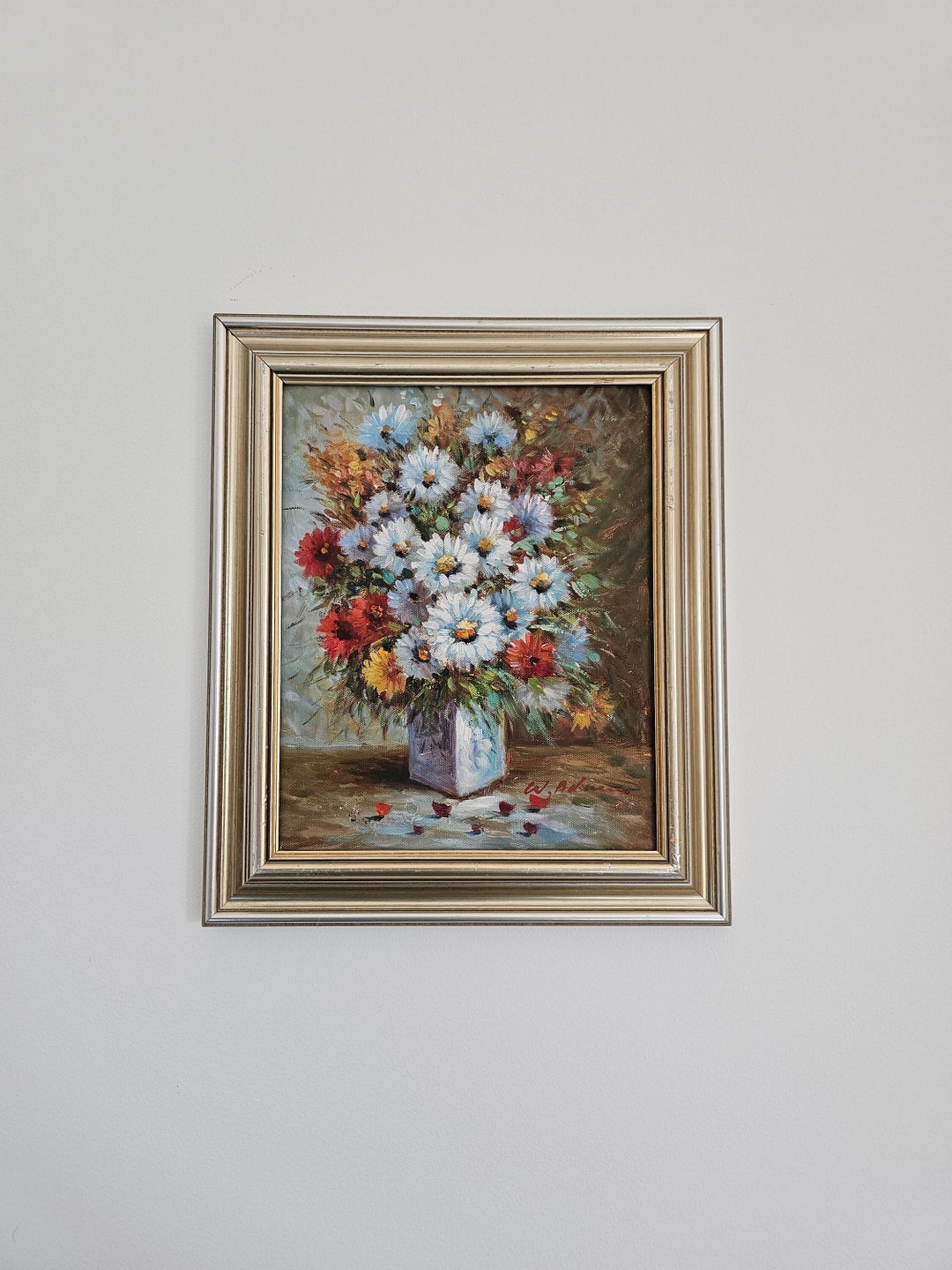 Vintage Walter Adams Floral Oil Painting, Framed Still Life - Etsy