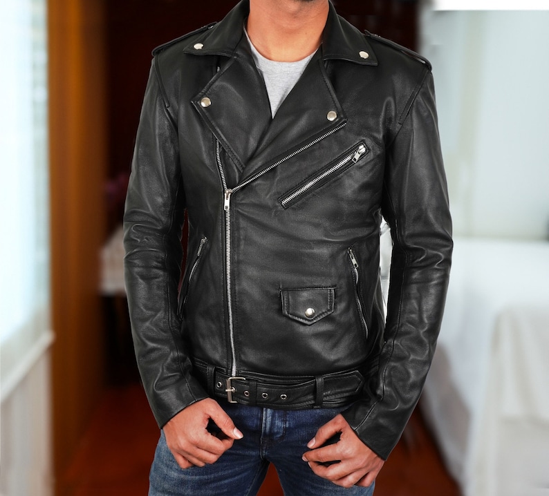 Mens Negan Jeffrey Dean Morgan Movie Inspiredjacket Brando Motorcycle ...