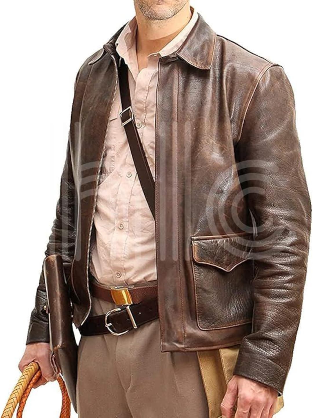 Handmade Men's Raider of the Lost Ark Brown Indiana Leather Jacket ...