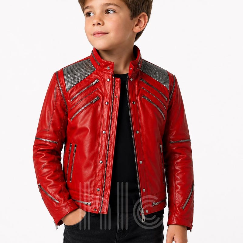Red Leather Jacket - Etsy