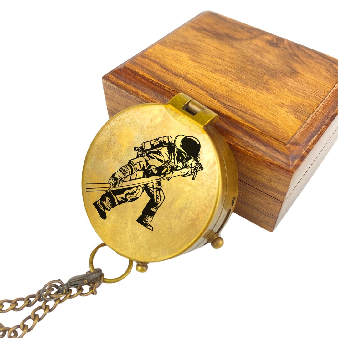 Compass With Engraving Fire Brigade Personalized Desired Text Name ...