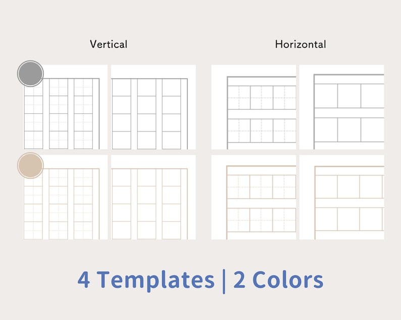 Japanese Traditional Writing Paper Vertical + Horizontal Template Genko ...