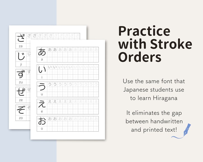 Japanese Hiragana Writing Practice Workbook - Etsy