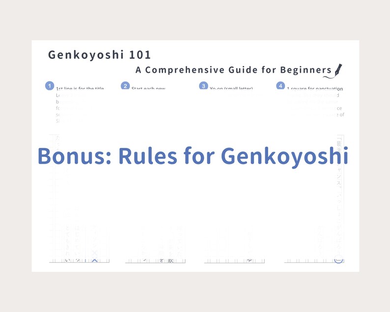 Japanese Traditional Writing Paper Template Genko Yoshi - Etsy