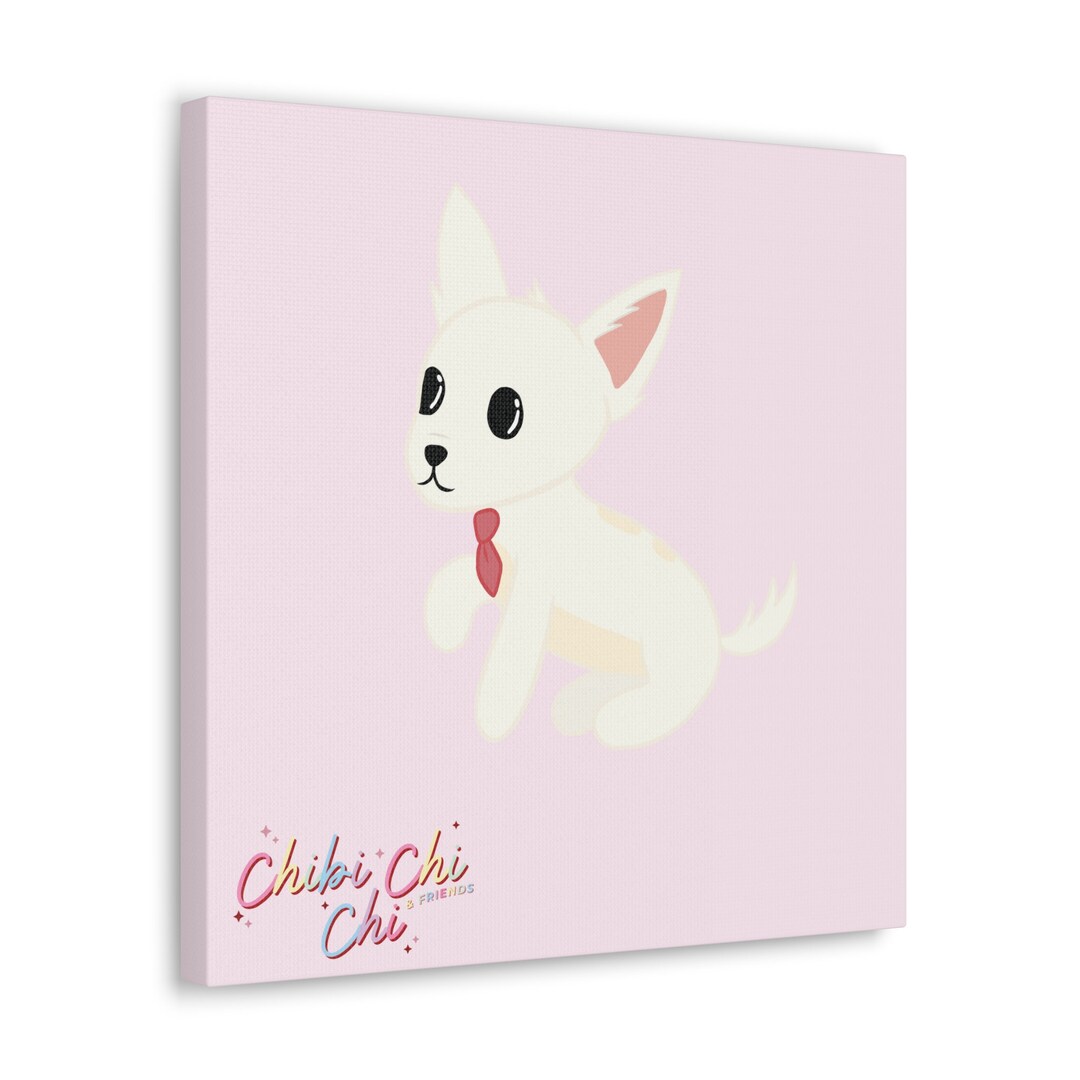 Cute Chihuahua Classic Canvas, Chibi Chi Chi, Kawaii Dog Canvas, Pink ...