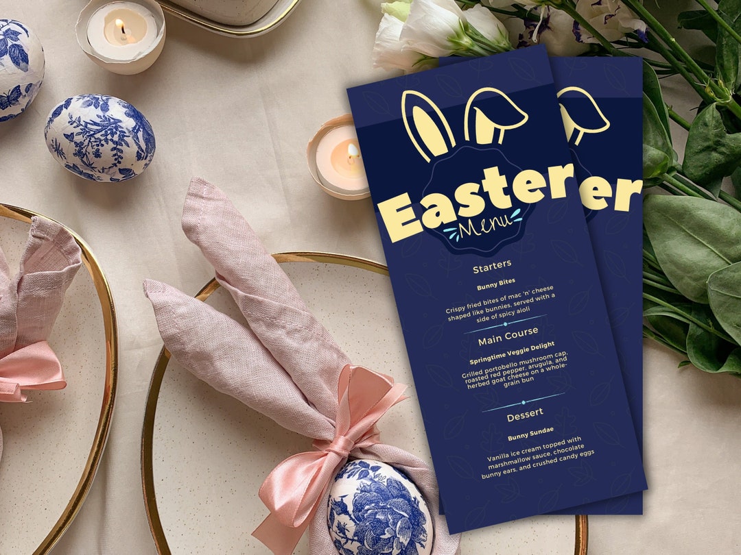 Printable Easter Menu Template, Easter Brunch Menu, Easter Lunch Menu ...