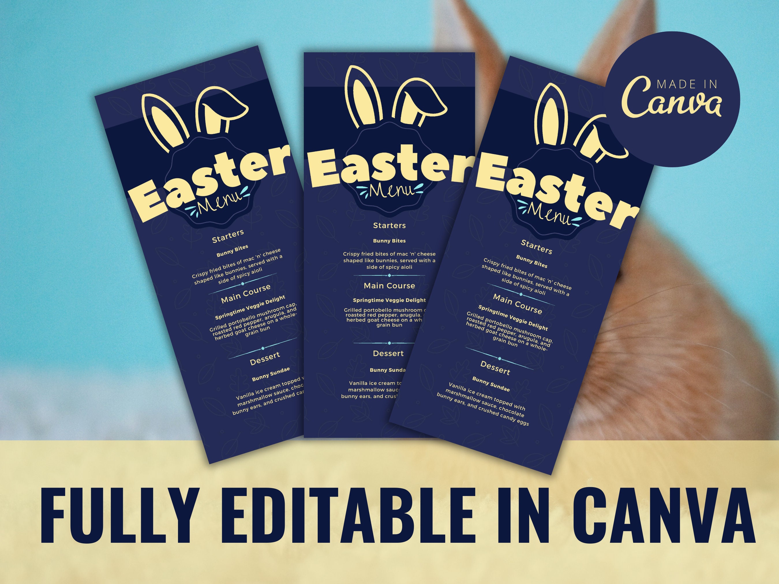 Printable Easter Menu Template, Easter Brunch Menu, Easter Lunch Menu ...