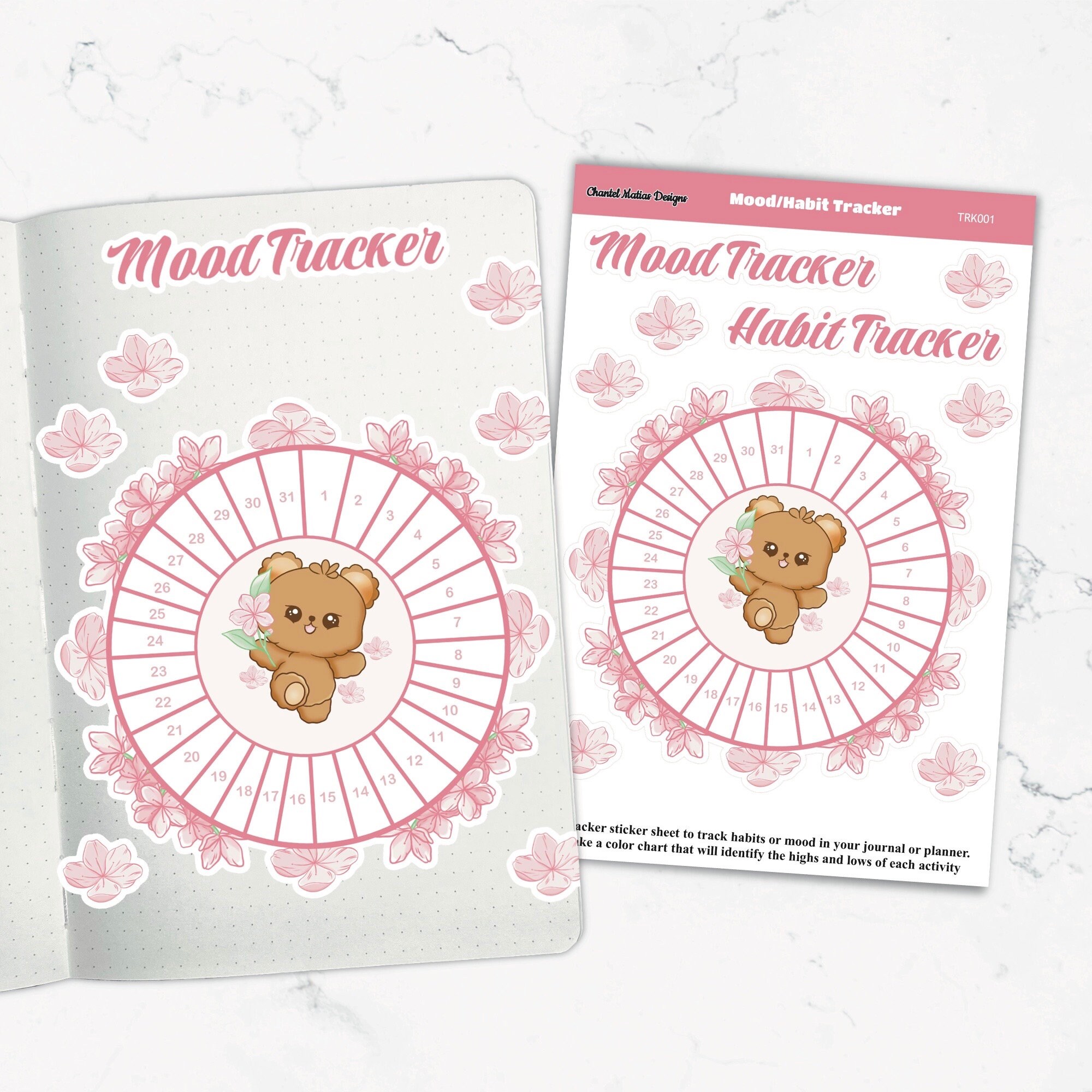 Daily Mood Tracker Sticker Habit Tracker Sticker Bullet Journal Sticker ...