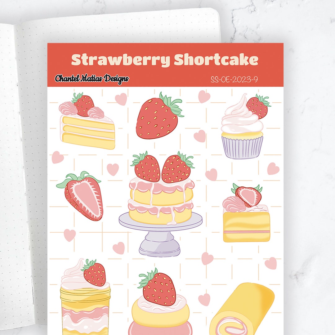 Strawberry Sticker Sheet Cute Planner Sticker Bullet Journal Sticker ...