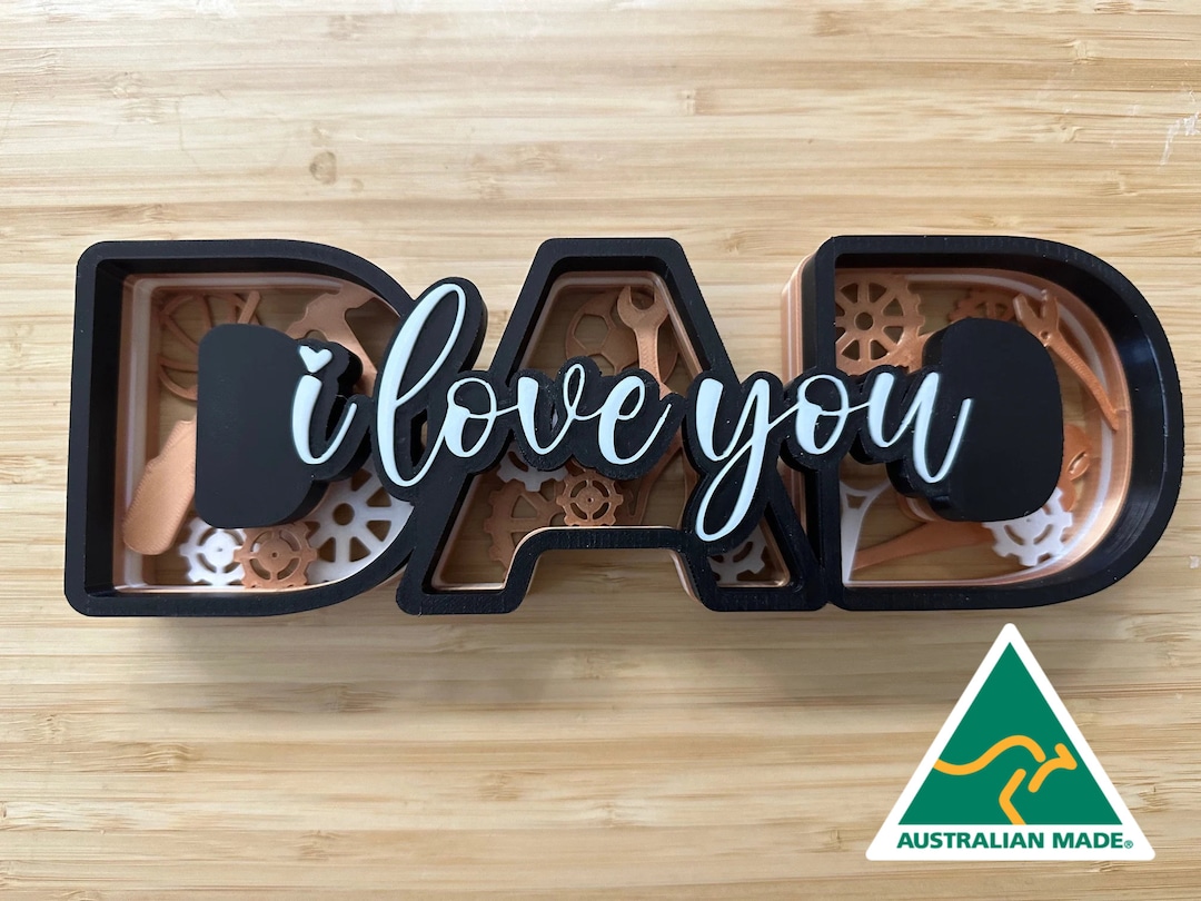 3D Printed I Love You Dad Sign | Fathers Day Gift - Etsy
