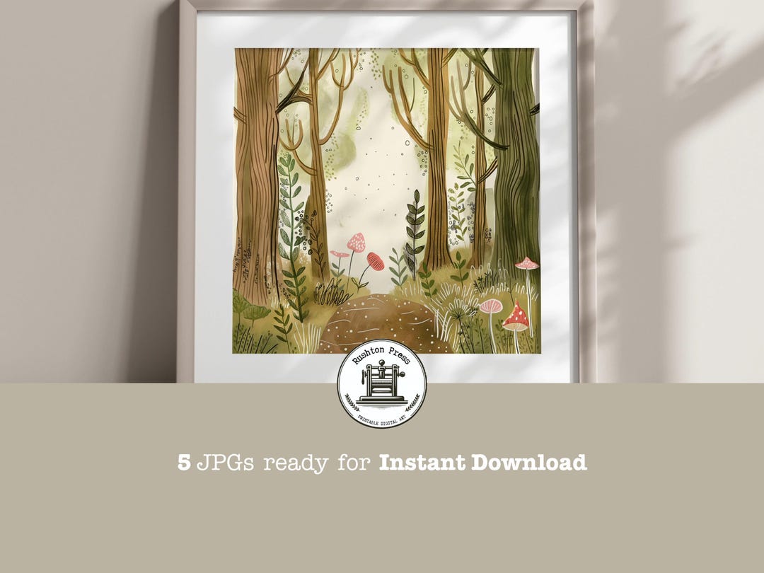 Woodland Walk English Country Cottage Painting | Cute Spring or Fall ...