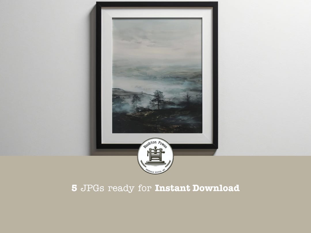 Saddleworth Moor Landscape Art Print: Vintage Pennine Way (digital ...