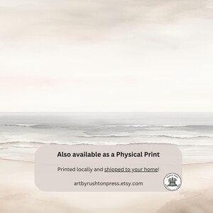 Greige Beach Watercolor Painting | Neutral Landscape Abstract Print ...