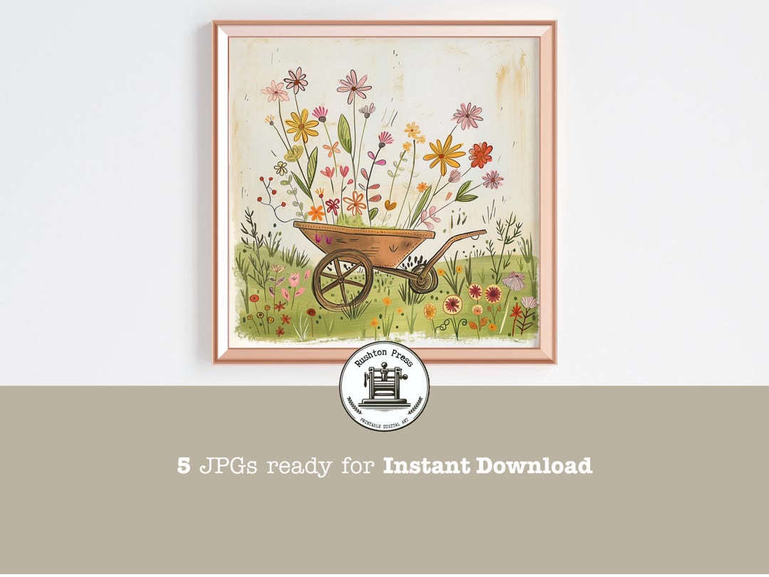 English Country Cottage Garden Painting | Cute Square Artwork | Spring ...