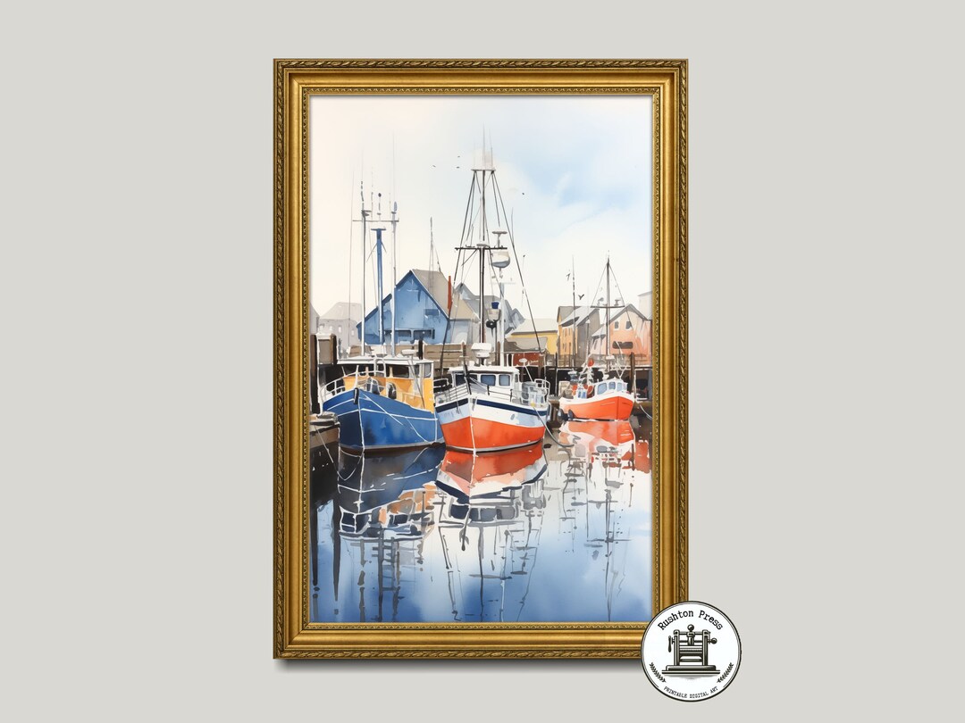 Marina Watercolor Painting | Boat Art Print | Constable Country Wall ...