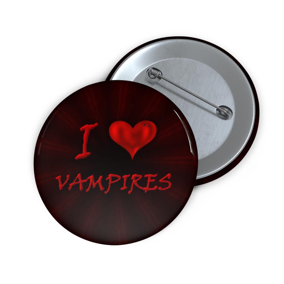 I Love Vampires Red & Black Pin Button - Etsy