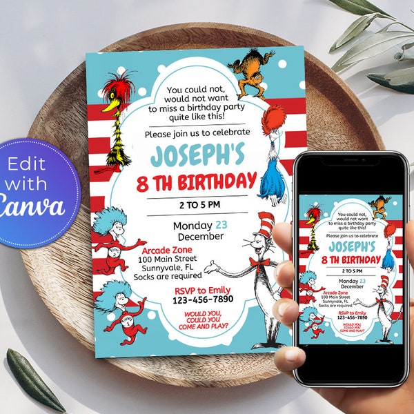 Dr Seuss Birthday Party - Etsy