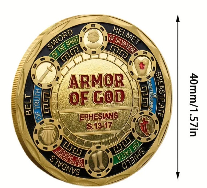 Armor of God Gold Coin - Etsy