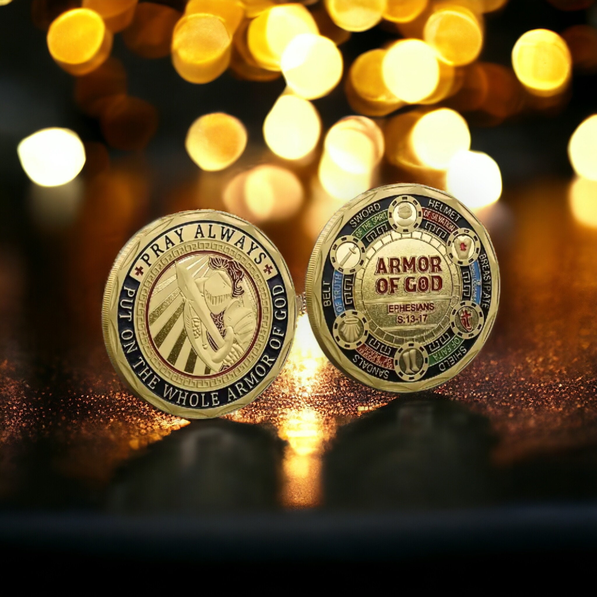 Armor of God Gold Coin - Etsy
