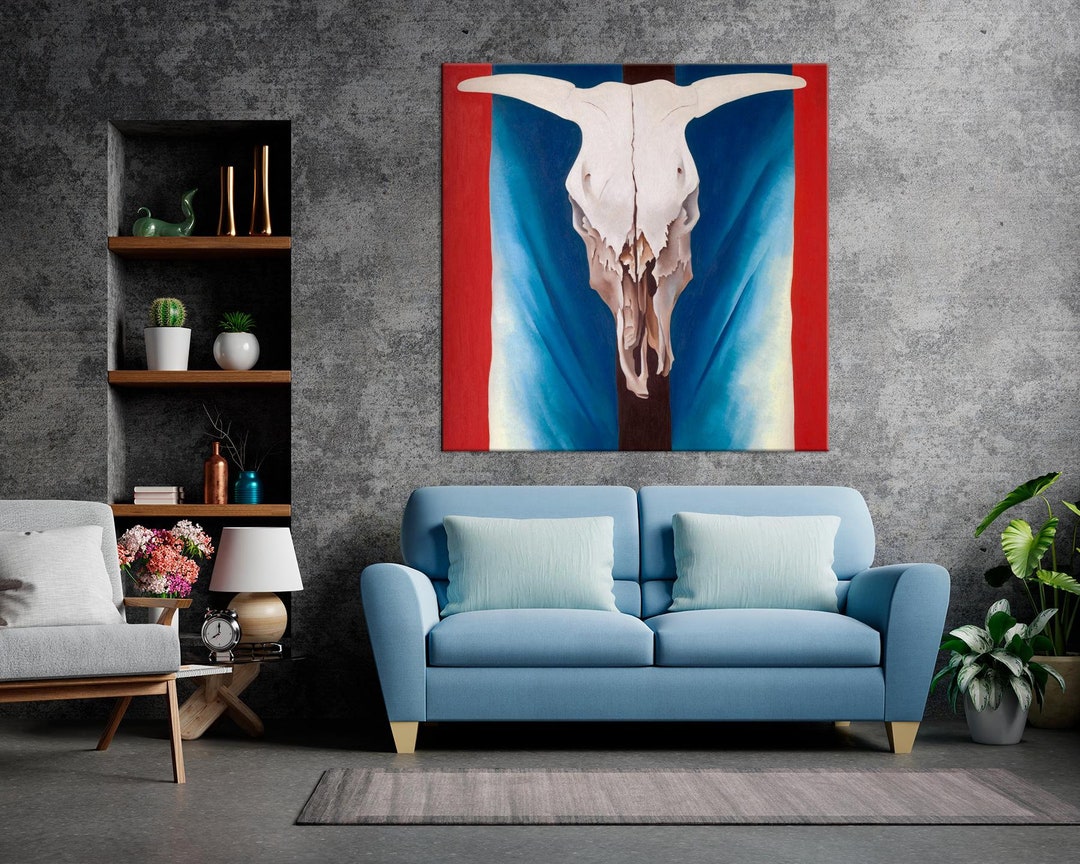 Georgia O'keeffe Cow Skull Canvas Print: Western Southwestern Decor - Etsy