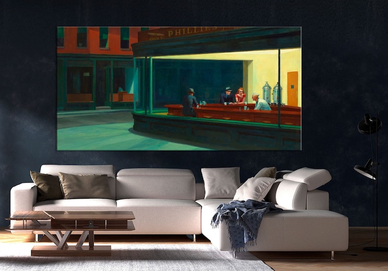 Nighthawks Edward Hopper Canvas Print: Retro Realism Art - Etsy
