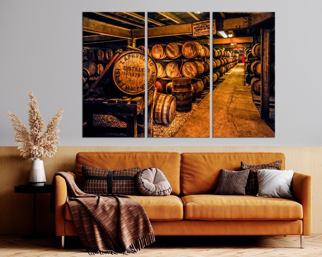 Vintage Whiskey Barrel Canvas Print: Rustic Home Bar Wall Art - Etsy