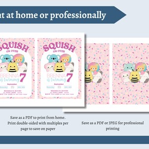 Editable Squishmallow Birthday Invitation: Squish Party, Canva Template ...