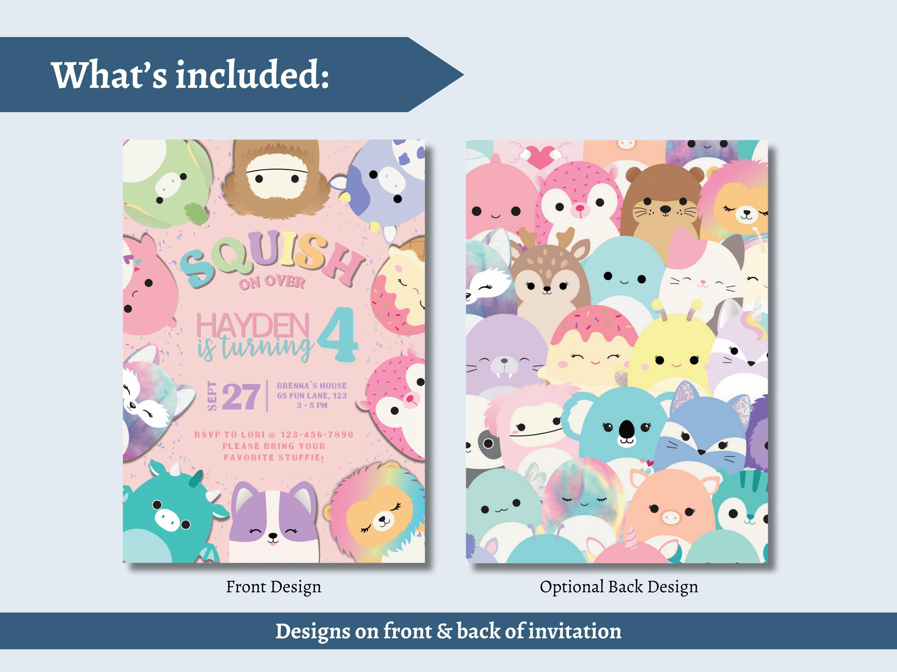 Editable Squishmallow Birthday Invitation, Squishmallow Invitation ...