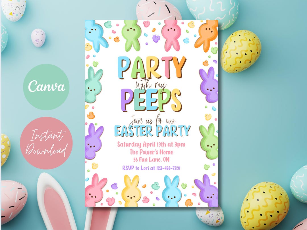 EDITABLE Easter Egg Hunt Invitation, Easter Party Invitation, Party ...