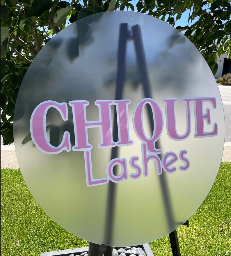 Round Acrylic Business Logo 3D Sign, Custom Logo Round Acrylic ...