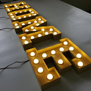 Retro Bulb Sign, Illuminated Custom Lightbox Sign, Custom Light Bulb ...