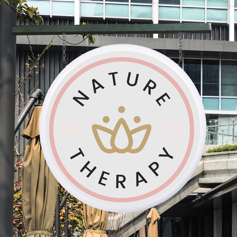 Round Light Box Outdoor Sign, Circle Custom Sign, Outdoor Sign, Light ...