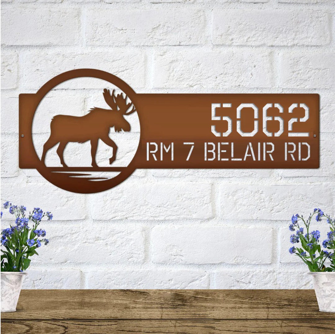 Rectangle Corten Steel House Sign, Rusty House Steel, Name Sign ...