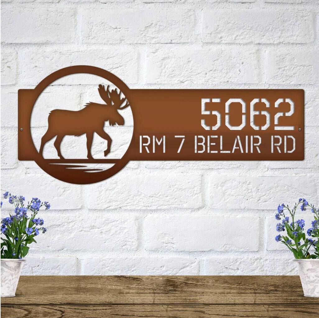Rectangle Corten Steel House Sign, Rusty House Steel, Name Sign ...