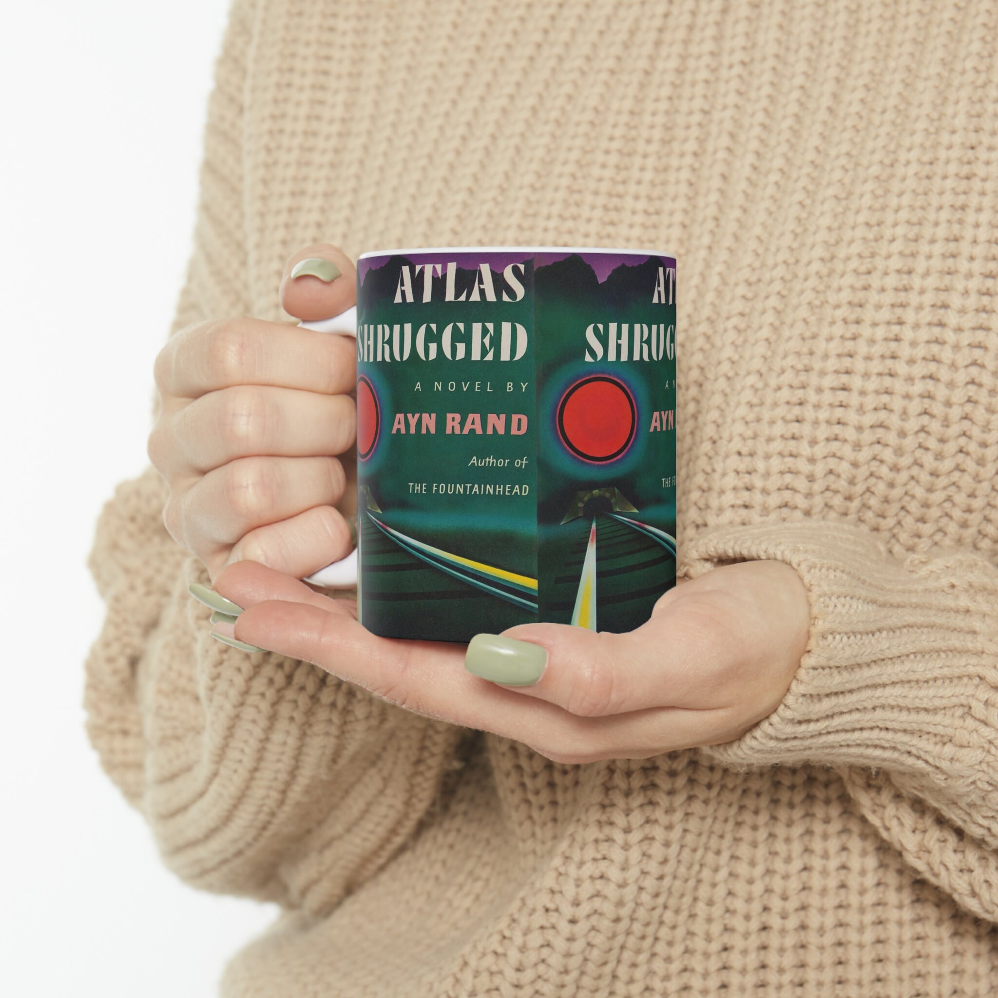 Ayn Rand's Atlas Shrugged Book Cover Coffee Mug, Book Mugs, Coffee Cup ...