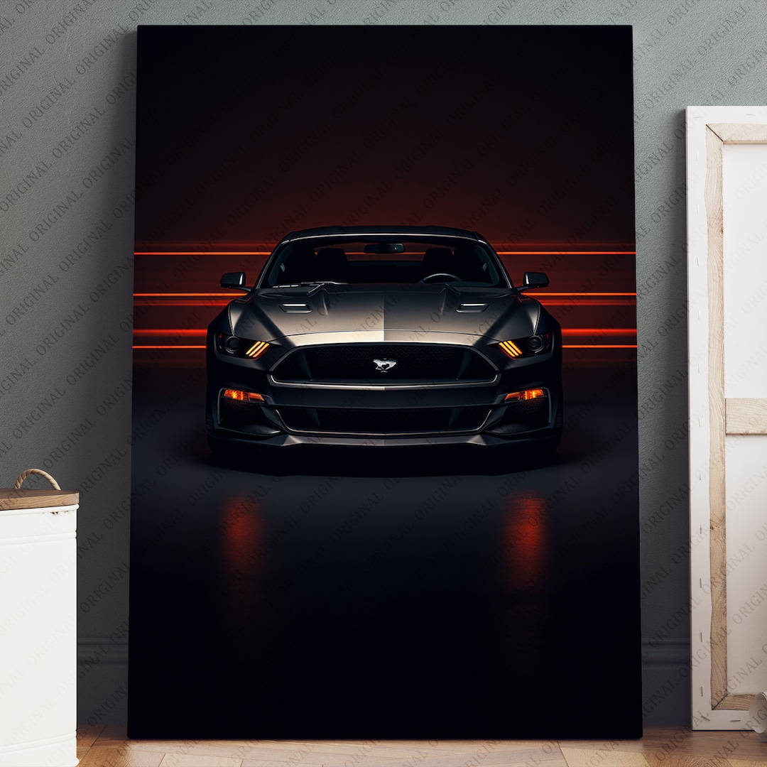 Ford Mustang Inspired Poster Canvas Wall Art, Car Poster, Car Art, Car ...